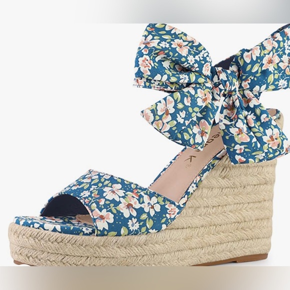Shoes | Nwt Floral Printed Slingback Espadrille Wedge Multiple Colors ...